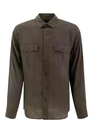 Vince Double-pocket Linen Shirt - Green