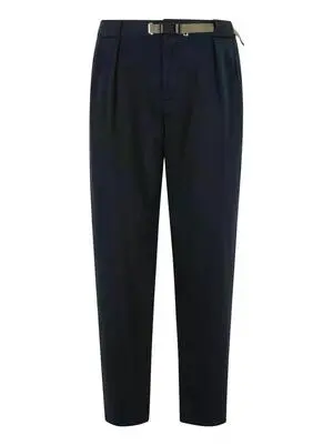 WHITE SAND Buckle-fastening Pleated Trousers - Blue