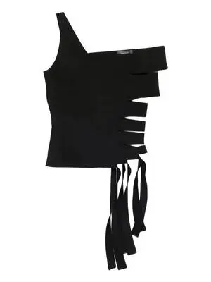 MUGLER Asymmetrical Tank-top - Black