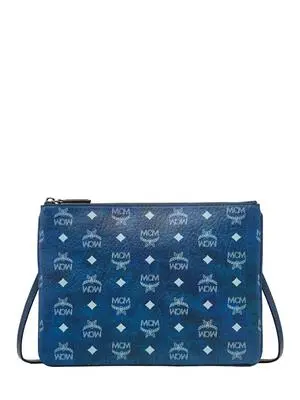 Mcm Visetos Crossbody Pouch Blue