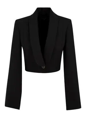 GAELLE Tailored Cropped Blazer - Black