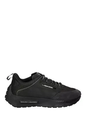 Polo Ralph Lauren Mesh-panel Suede Trainers - Black