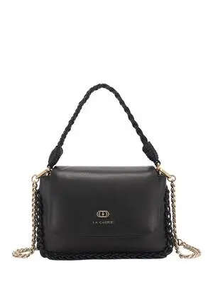 LA CARRIE Shoulder Bag With Braided Handle - Black