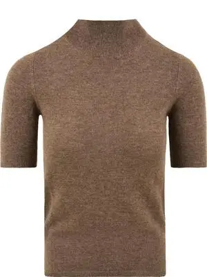 NOT SHY Pullover With Ribbed High Neck - Galet Chine