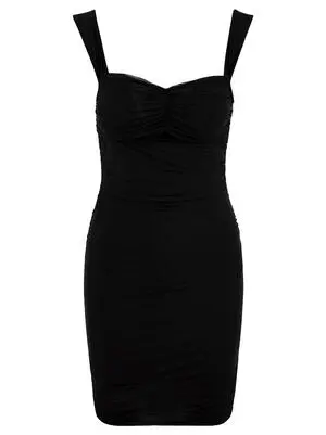 MAR DE MARGARITAS Sleeveless Ruched Dress - Black