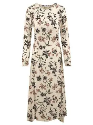 MAR DE MARGARITAS Floral Print Midi Dress - Saignon Avorio