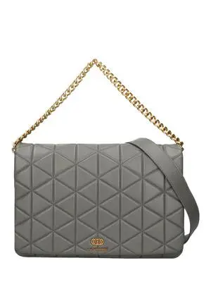 LA CARRIE Quilted Shoulder Bag With Chain Strap
