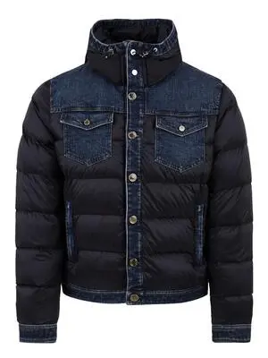 MOORER Denim And Down Jacket - U0498 Blu