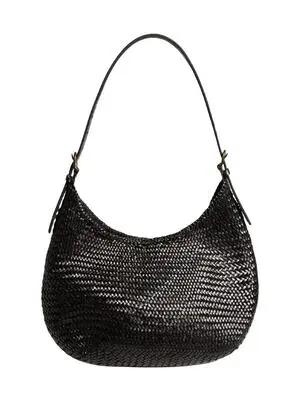 Dragon Diffusion Woven Shoulder Bag - Black