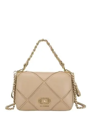 LA CARRIE Shoulder Bag With Chain Strap - Nude
