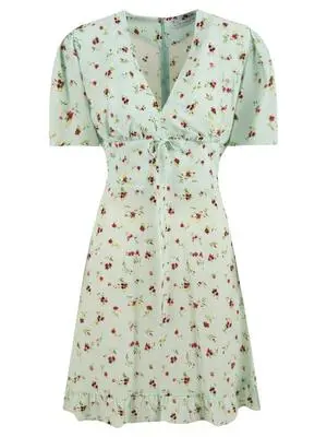 MAR DE MARGARITAS Floral Print V-Neck Dress