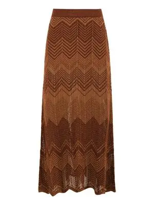 AKEP Long Knit Skirt - Brown