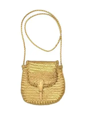 Dragon Diffusion Woven Shoulder Bag - Golden