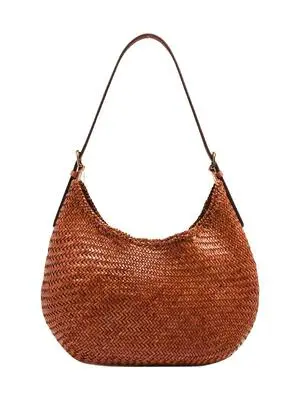 Dragon Diffusion Woven Leather Shoulder Bag - Brown