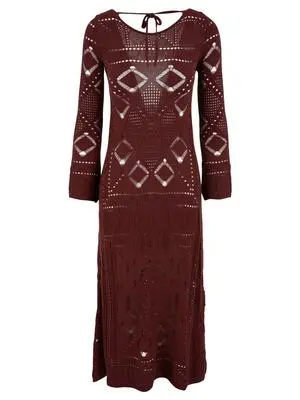 AKEP Long Sleeve Midi Dress - Terracotta