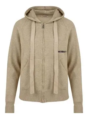 HINNOMINATE Hooded Zip-up Sweater - Beige Nocciola