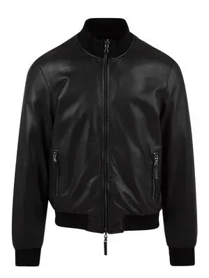 THE JACK LEATHERS Leather Zip-Up Jacket