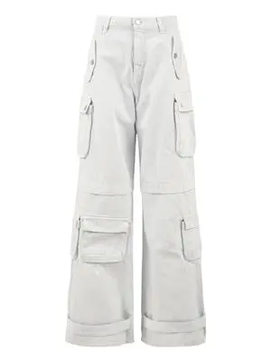 ICON DENIM LOS ANGELES Wide Leg Cargo Jeans - Light Denim