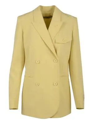 HINNOMINATE Tailored Double-breasted Blazer - Yellow