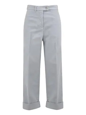 Aspesi Cuffed Wide Leg Trousers - Cielo