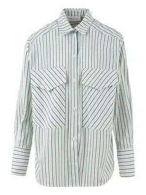 Beatrice B Striped Classic Shirt - Kiwi