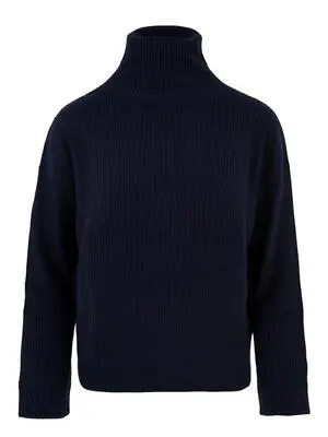 NOT SHY Ribbed Turtleneck Sweater - Marine
