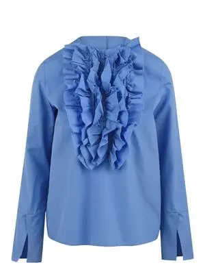 DOUUOD Ruffle-detailed Shirt - Clear Blue