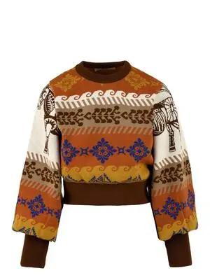 AKEP Printed Pullover Sweater - Multicolour