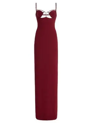 NENSI DOJAKA V-wire Bra Jersey Maxi Dress - Burgundy