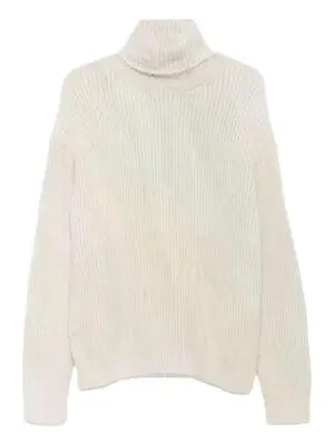 UMA WANG Ribbed Knit Turtleneck Sweater - Neutrals
