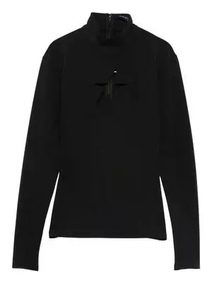 MUGLER High-neck Long-sleeve T-shirt - Black