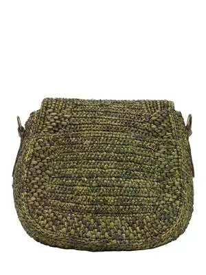 IBELIV Raffia Crochet Cross Bag - Green