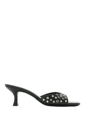 Staud Brigitte Studded Leather Mules Black