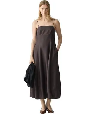 Theory Parachute Maxi Dress - Cacao