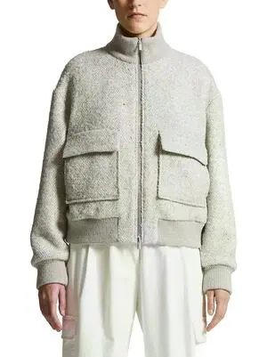 Peserico Herringbone Bomber Jacket - Grey