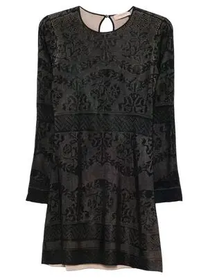 TWINSET Open-work Knit Mini Dress - Black