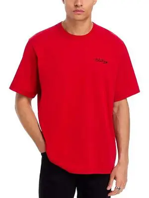 Helmut Lang Relaxed Fit Graphic Logo Tee - Deep Red