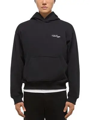 Helmut Lang Relaxed Fit Graphic Logo Hoodie - Black