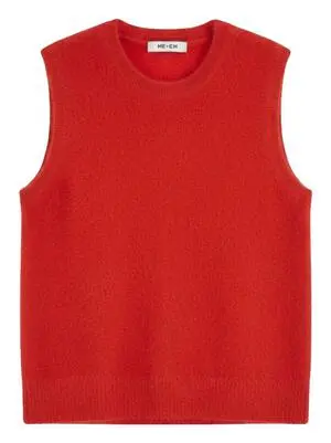 ME+EM Brushed Cashmere Slim Knit Vest - Poppy Red