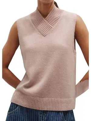 ME+EM Merino Cashmere Knit Vest - Smoke Pink
