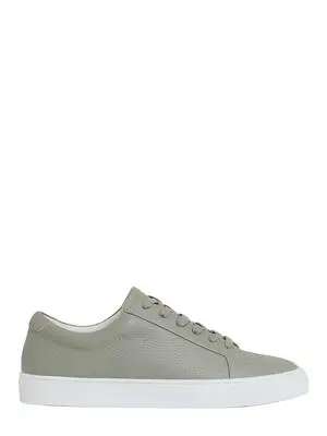 REISS Luca Tumbled-leather Low-top Trainers - Mint Green