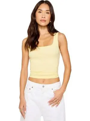FABLETICS Daily Rib Square Neck Tank Butter