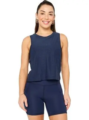 FABLETICS Whisper Muscle Tank - Deep Navy Heather