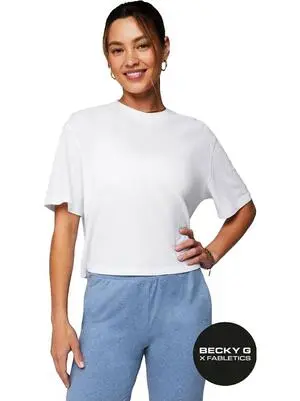FABLETICS Cotton Boxy Tee Classic White