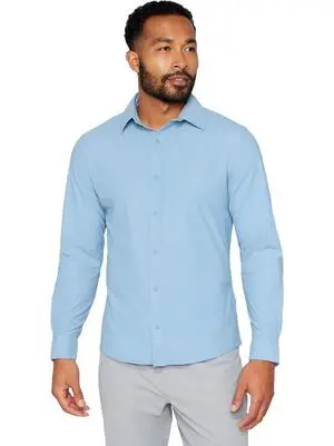 FABLETICS The Don Long Sleeve Button Up - Newport Blue