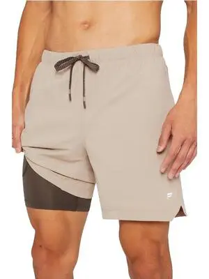 FABLETICS The 7" One Short Brutalist Khaki/taupe Slate