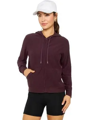 FABLETICS Cloud Jersey Full Zip Hoodie - Oxblood Heather
