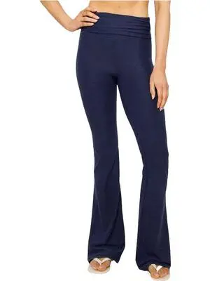 FABLETICS Cloud Jersey Foldover Flare Pant Deep Navy Heather