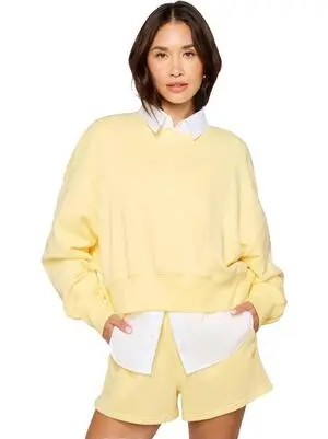 FABLETICS Year Round Terry Crew Neck Sweatshirt Butter