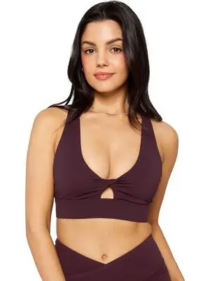 FABLETICS Oasis Twist Medium Impact Sports Bra Oxblood